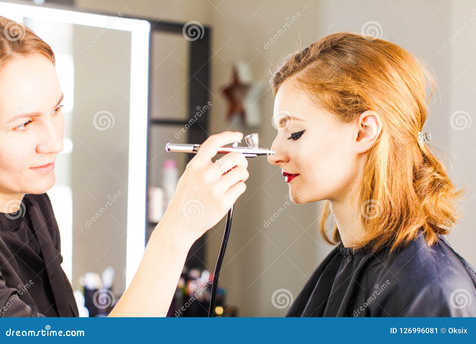 Process of Preparing a Model for the Shooting. Stock Image - Image of ...