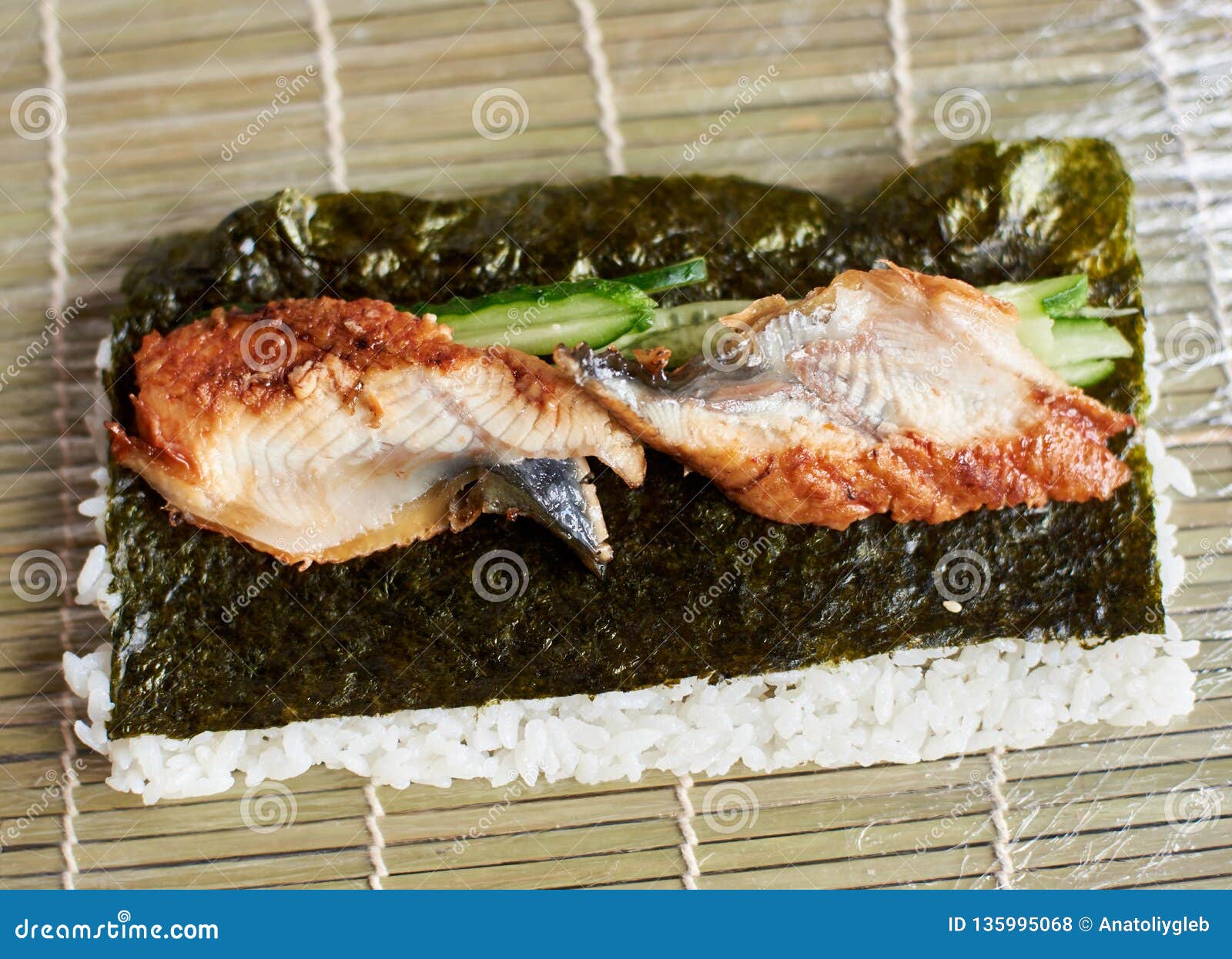 Process of Preparing Rolling Sushi Stock Photo - Image of maki, lunch ...