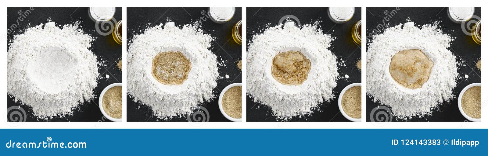 Process of Preparing Yeast Dough Stock Image - Image of bake, four ...