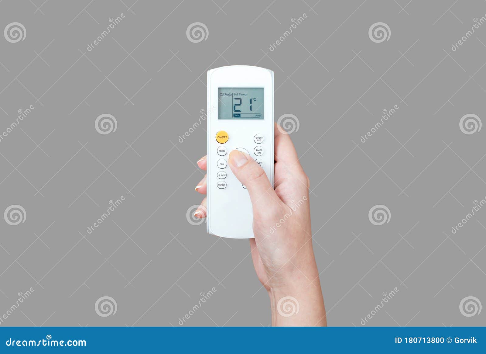 The Process of Pressing the Air Conditioner Stock Photo - Image of ...