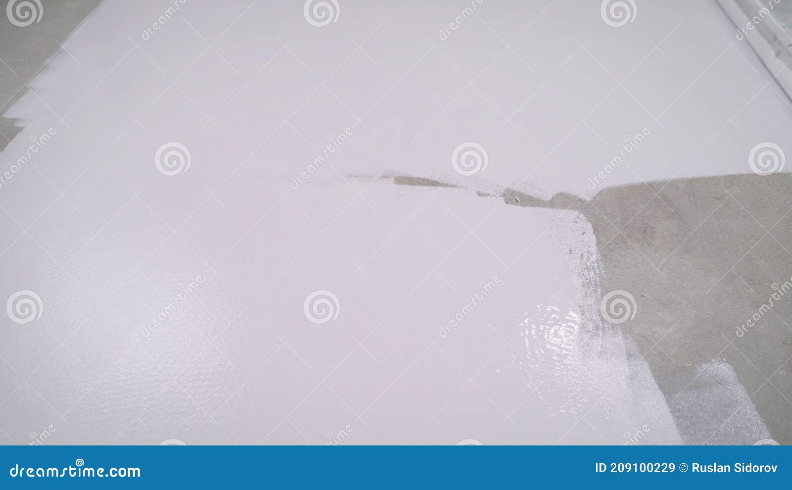 The Process of Priming a Plastered Surface. Concrete Floor Primer To ...