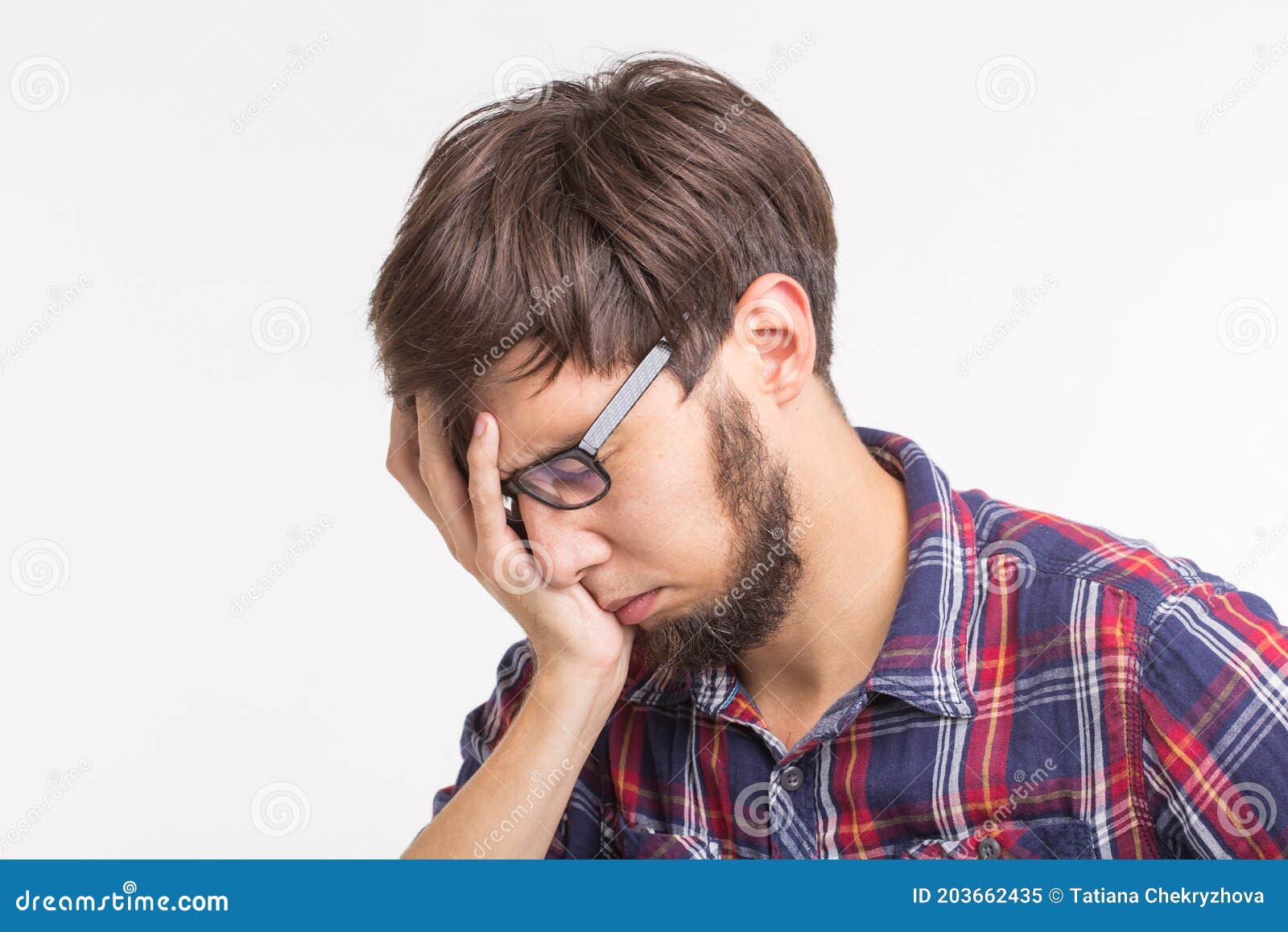 Process, Problem, People Concept - Young Man Thinking about Problem ...