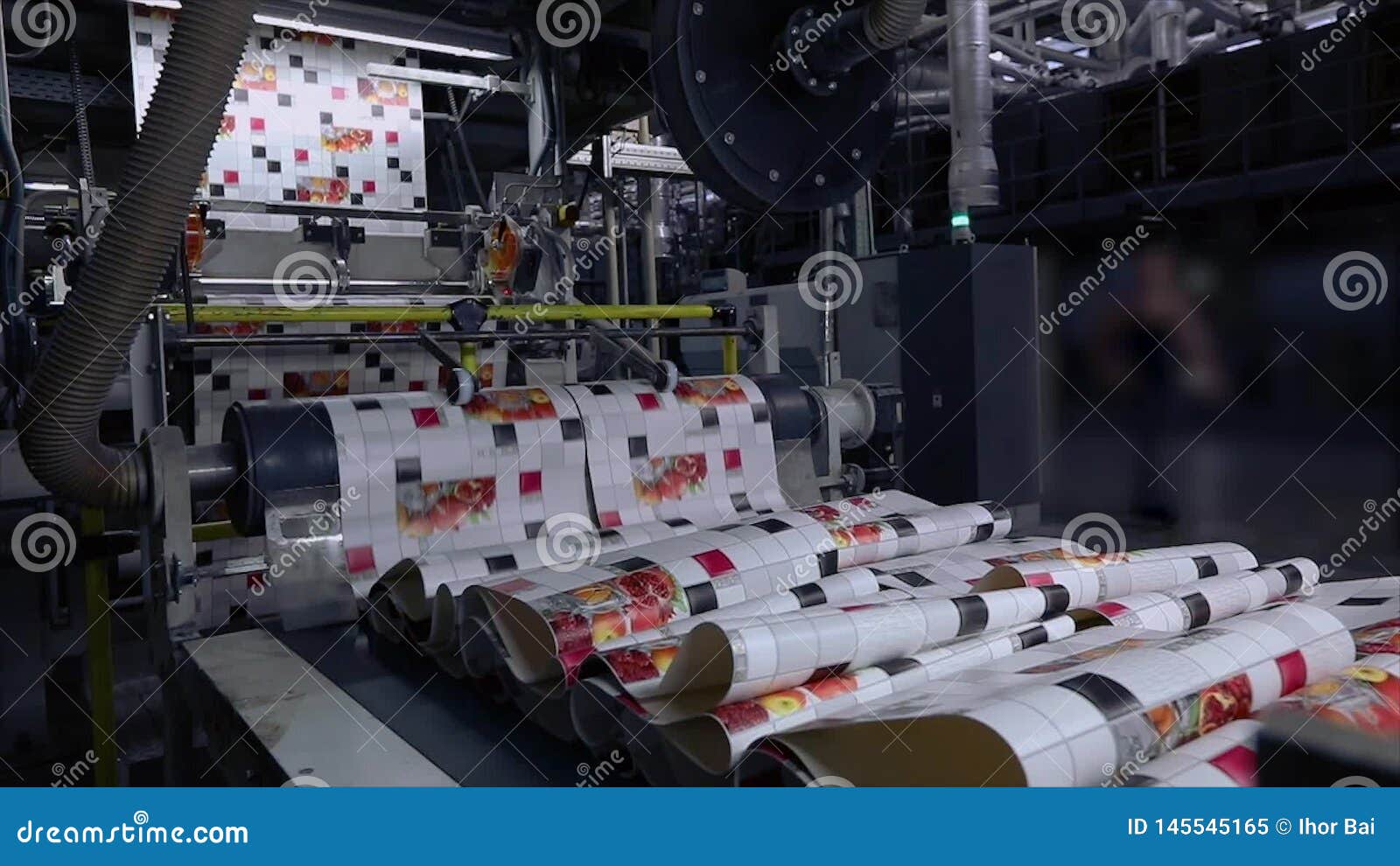 The Process of Producing Wallpaper, Printing on Wallpaper, Conveyor at ...