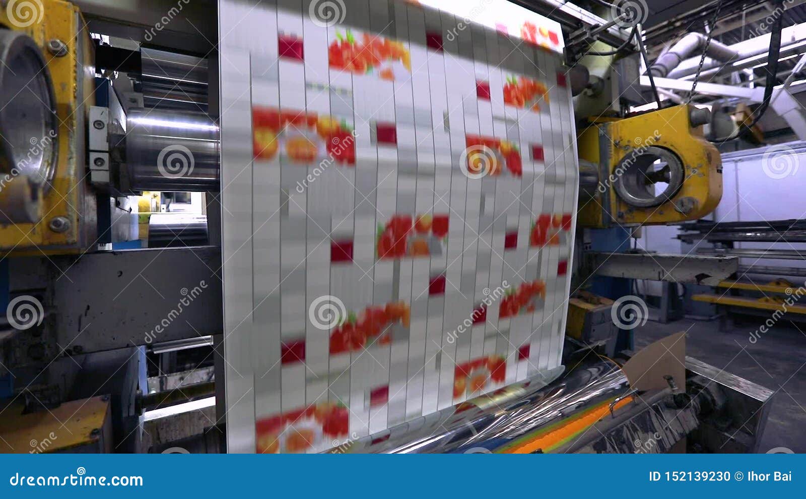 The Process of Producing Wallpaper, Printing on Wallpaper, Conveyor at ...