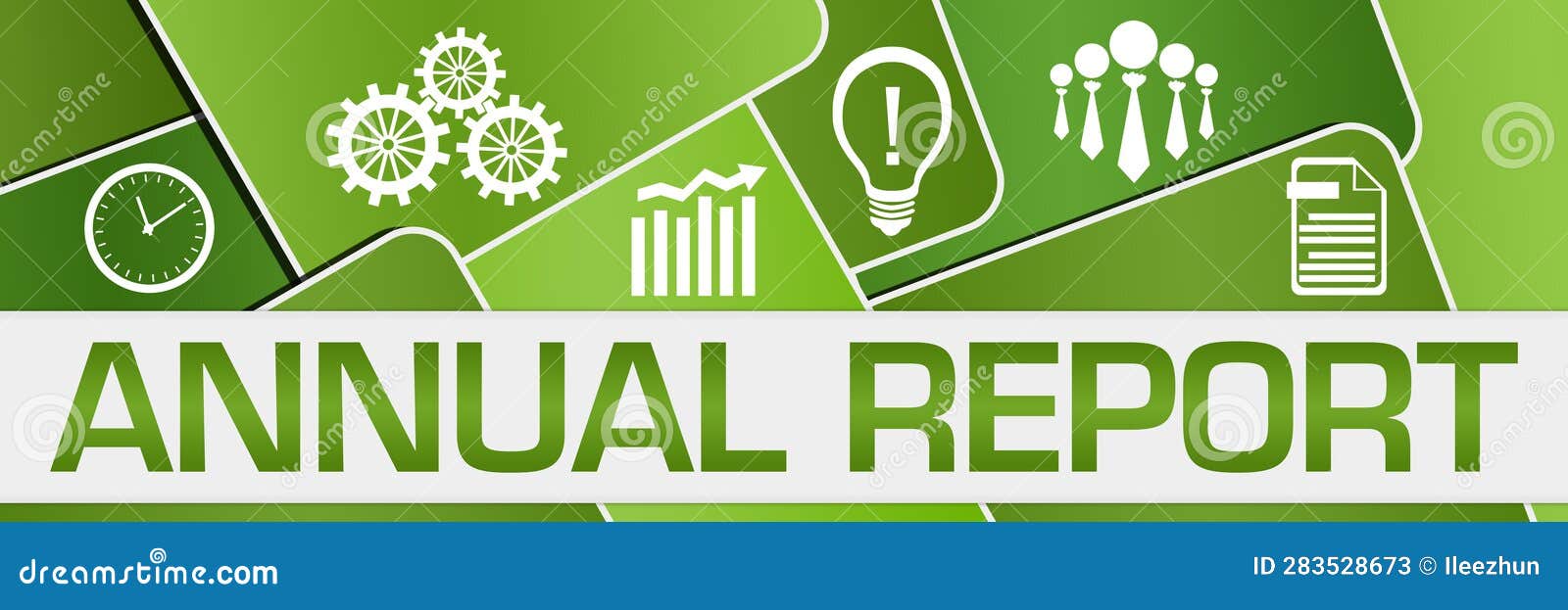 Annual Report Green Rounded Squares Symbols Stock Illustration ...