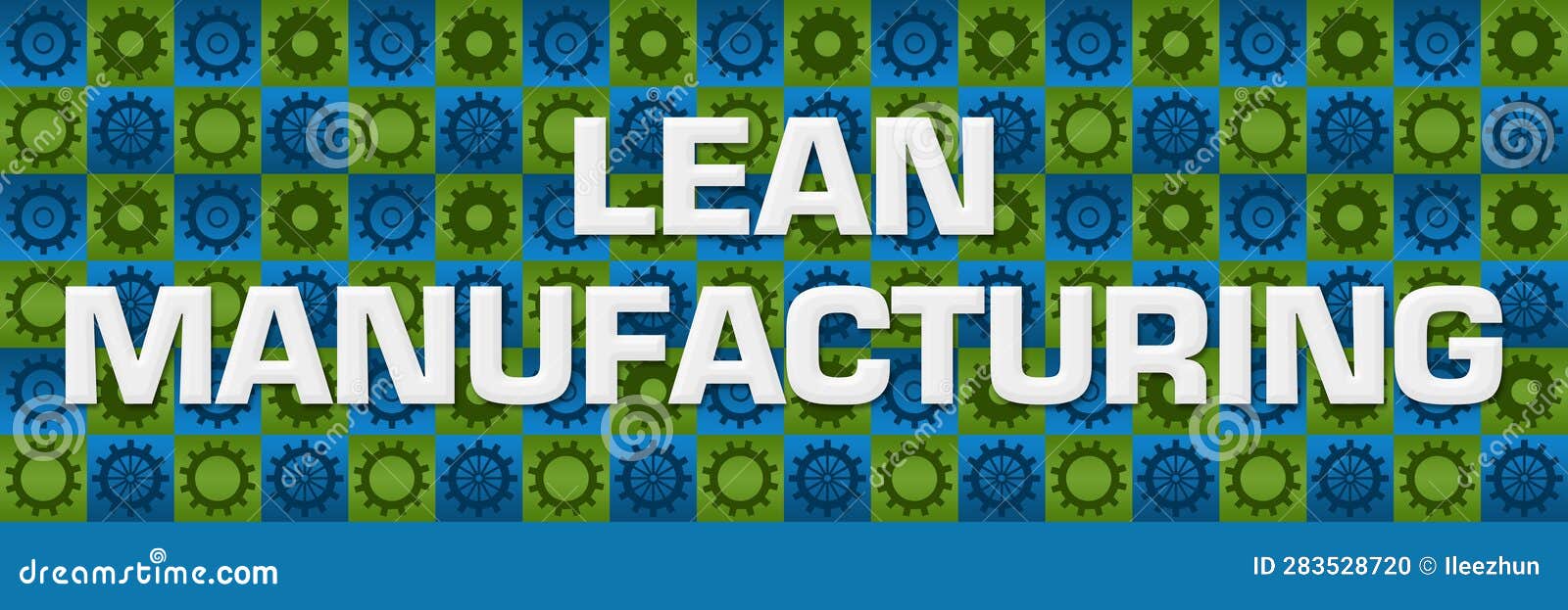 Lean Manufacturing Green Blue Gears Square Texture Stock Illustration ...
