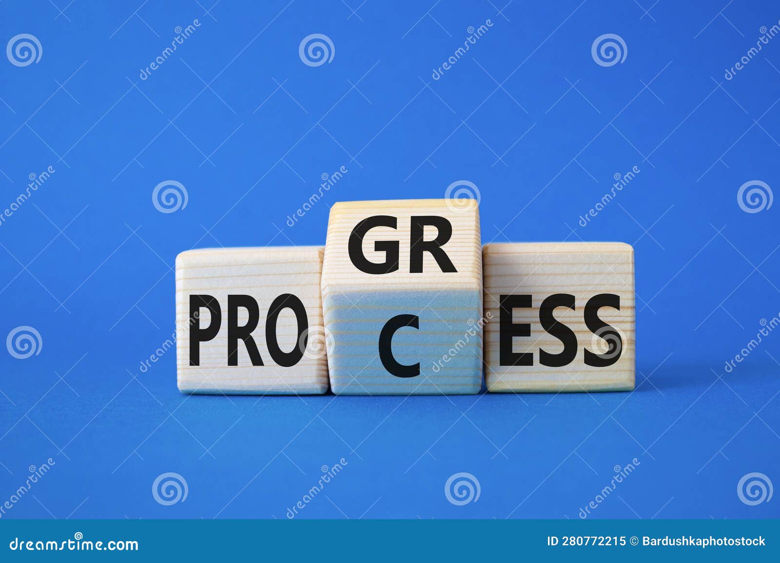 Progress Symbol. Wooden Blocks With Words Monitor And Measure Your ...