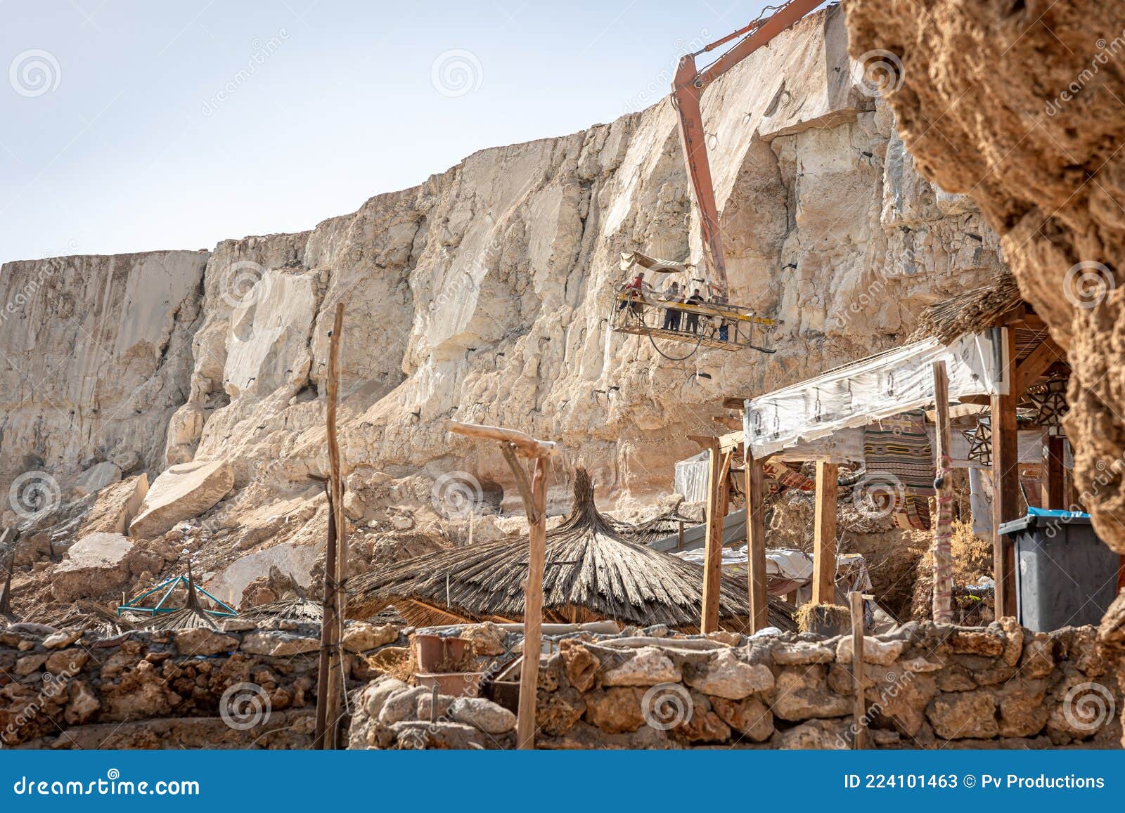 The Process of Quarrying Stone from Rocks in Egypt Stock Image - Image ...