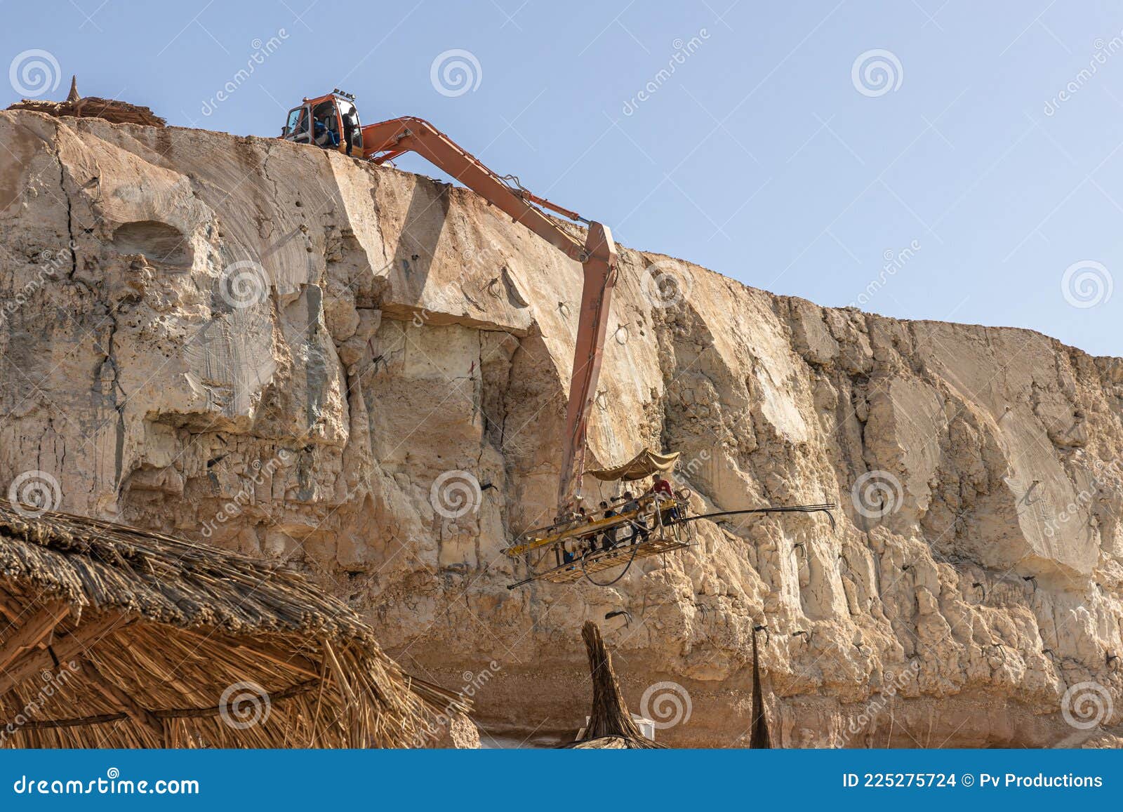 The Process of Quarrying Stone from Rocks in Egypt Stock Photo - Image ...