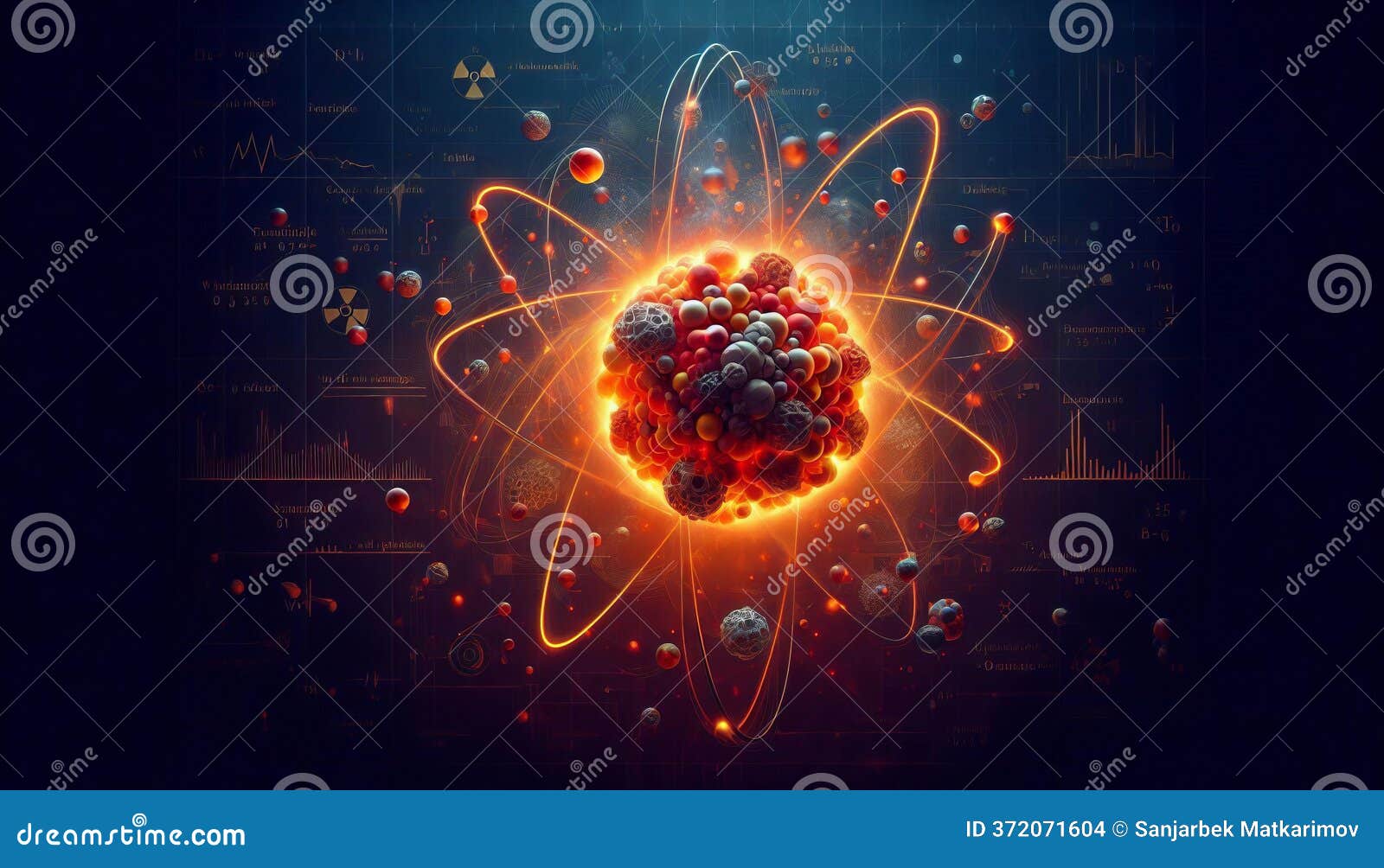 The Process Of Radioactive Decay Showcases Unstable Atomic Nucle Stock ...