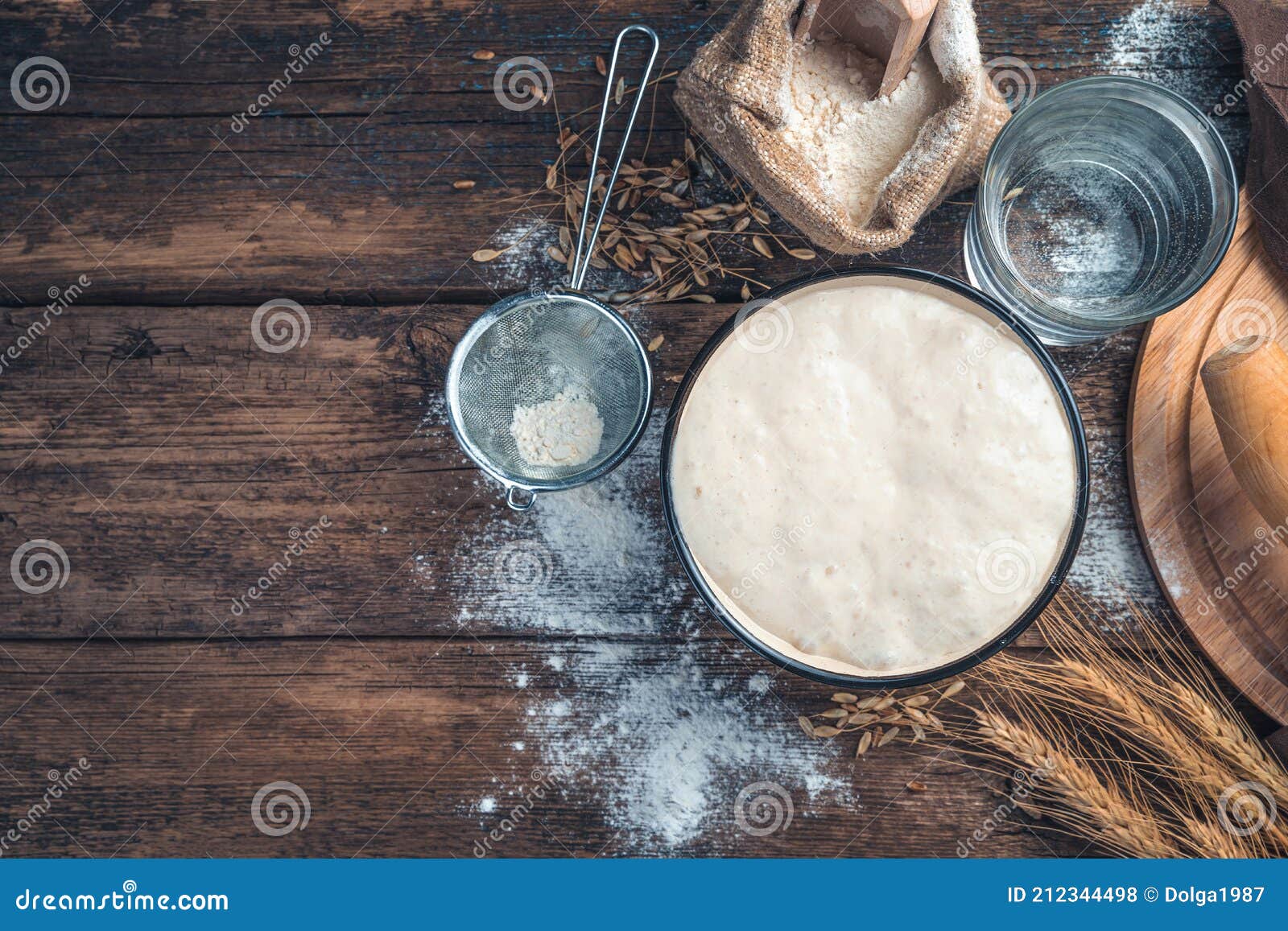 The Process of Raising the Yeast Dough. Stock Photo - Image of ...