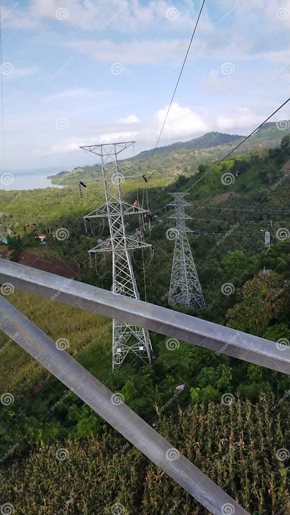 Tower SUTT 150 kv stock photo. Image of track, process150 - 294121036