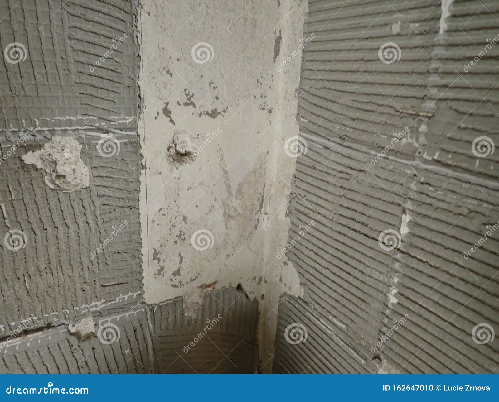 Reconstruction of a Wall Plaster Stock Photo - Image of indoor, crash ...