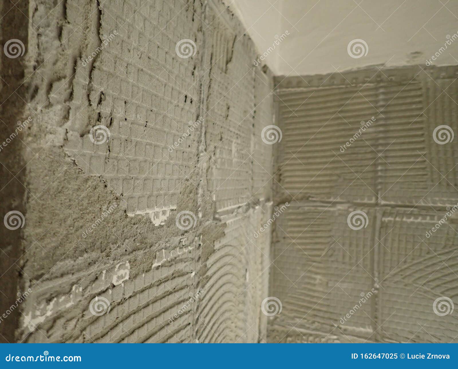 Reconstruction of a Wall Plaster Stock Image - Image of industry ...