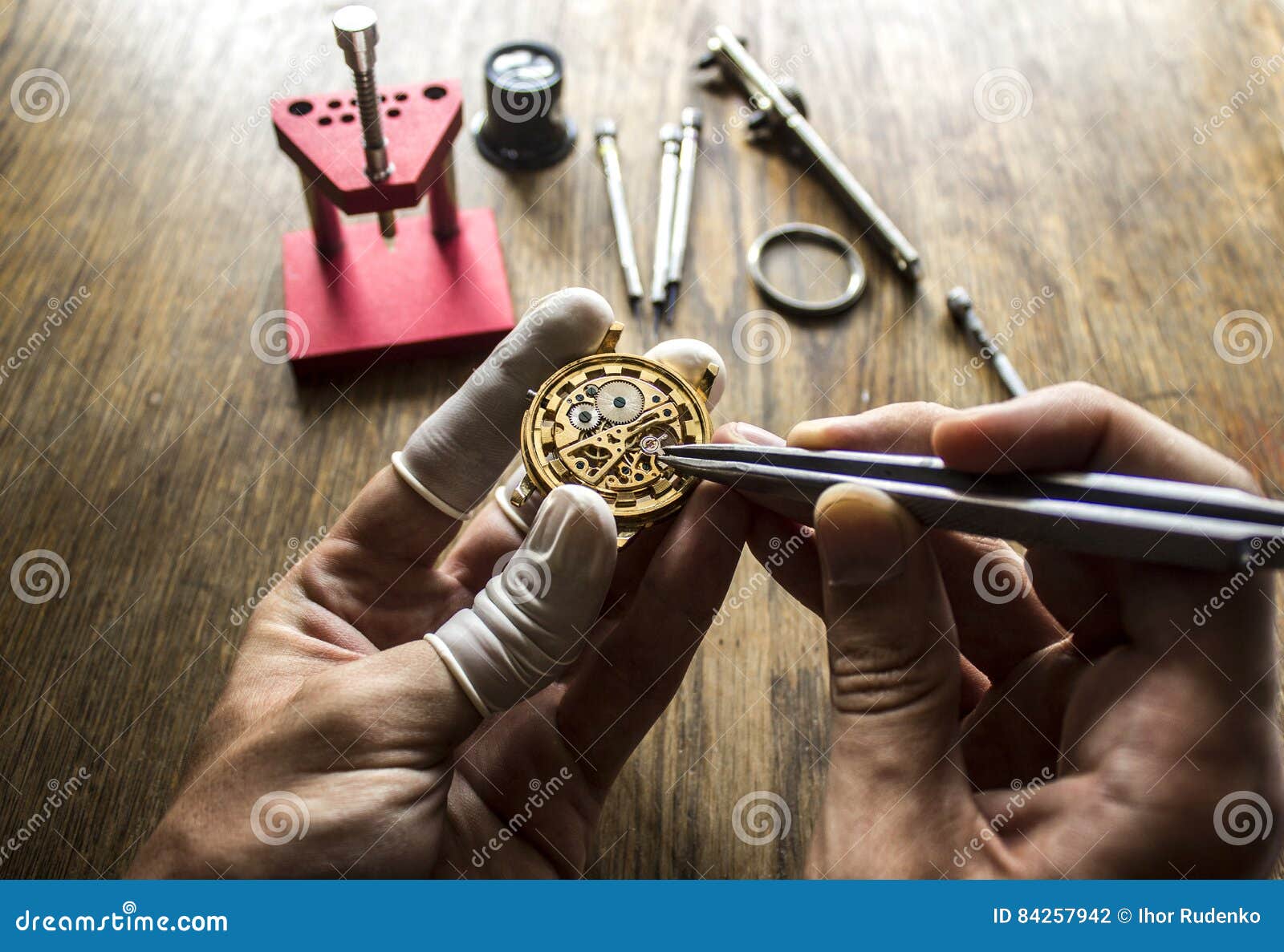 The Process of Repair Mechanical Watches Stock Photo - Image of parts ...