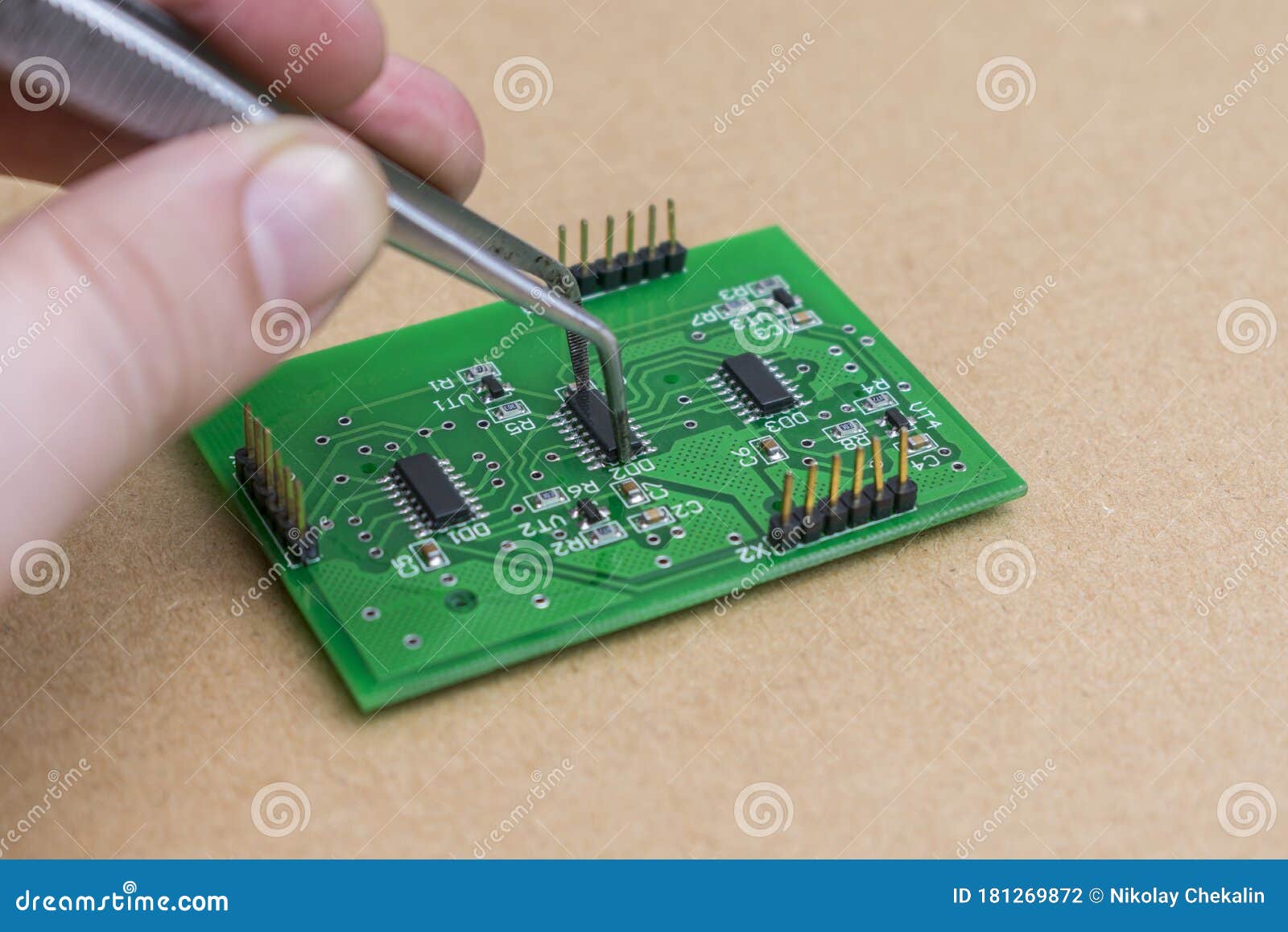 The Process of Replacing Electronic Components on the Motherboard with ...