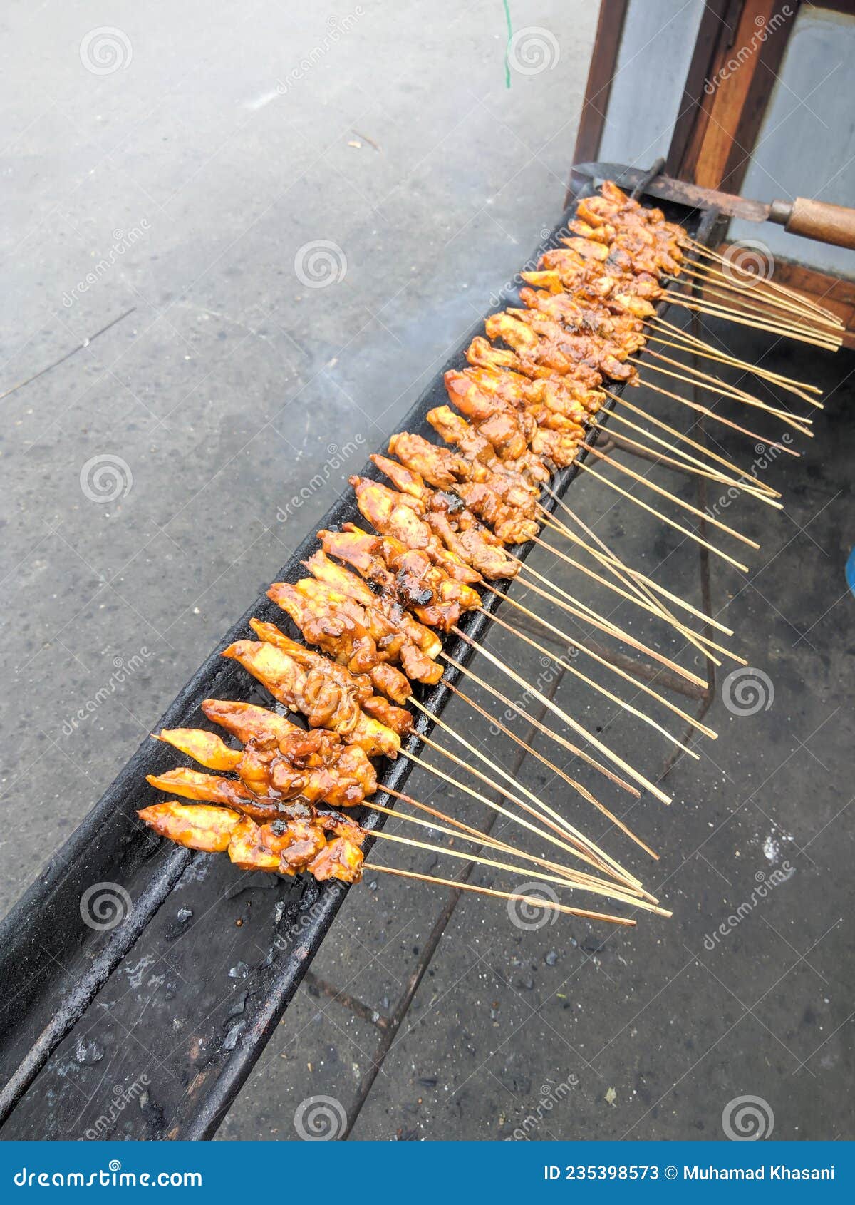 The Process of Roasting Chicken Satay Stock Image - Image of chicken ...