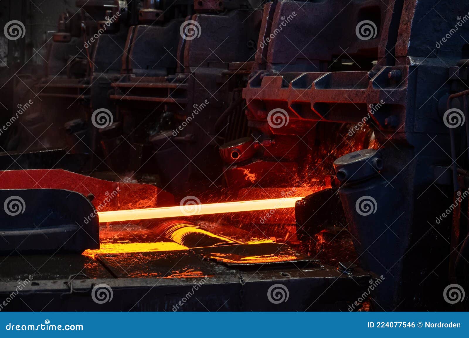 The Process of Rolling Hot Rolled Steel in a Rolling Mill Stock Photo ...