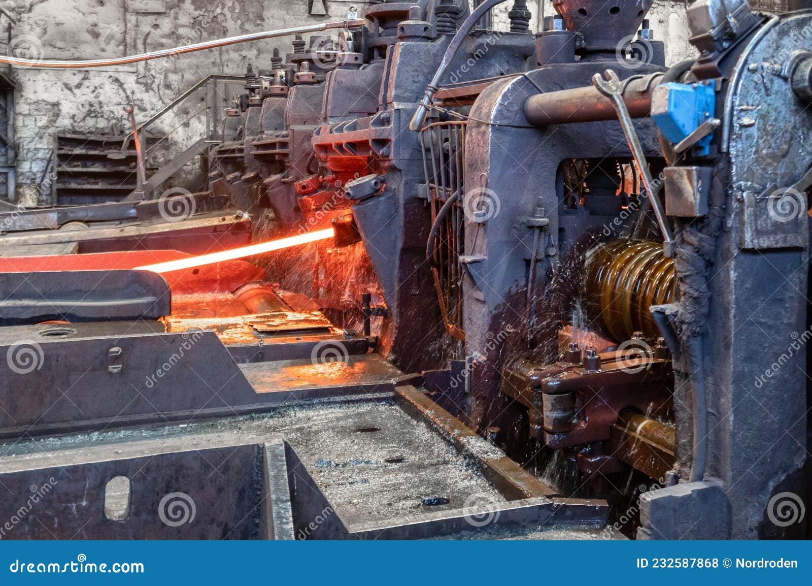 The Process of Rolling Hot Rolled Steel in a Rolling Mill Stock Photo ...