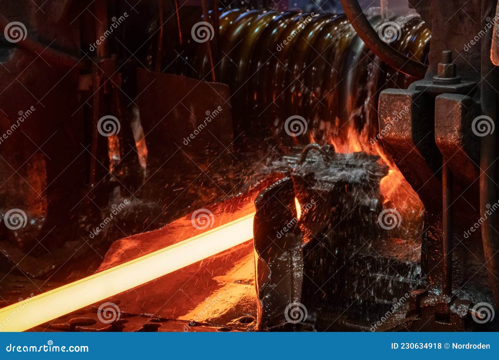 The Process of Rolling Hot Rolled Steel in a Rolling Mill Stock Photo ...