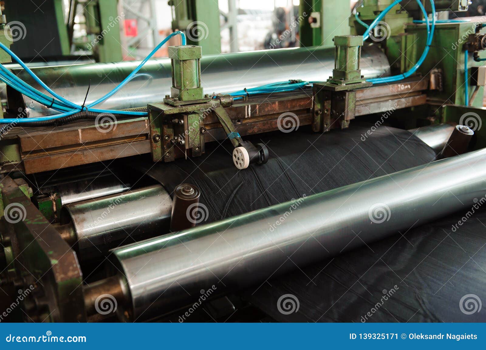 The Process of Rolling Rubber on the Factory Stock Image - Image of ...