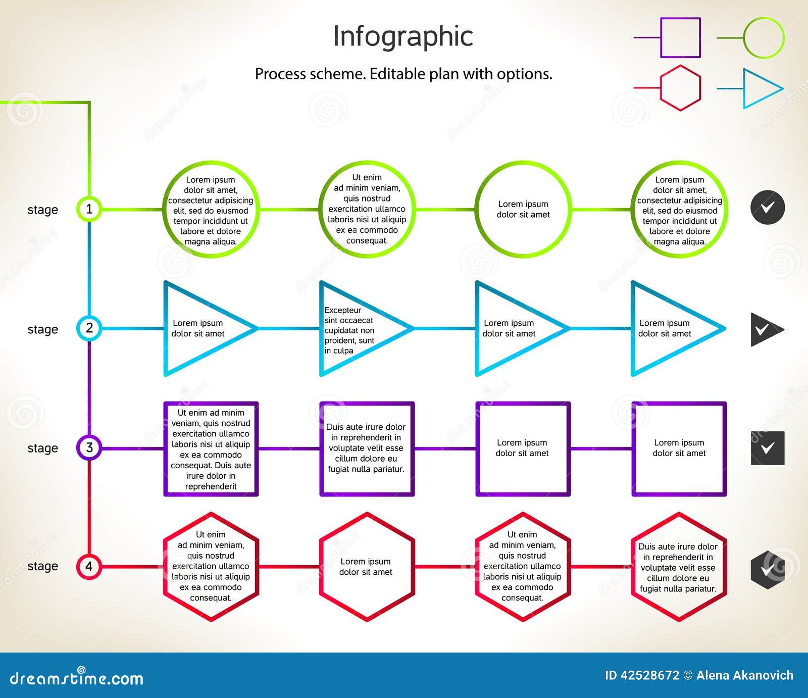 Process scheme. stock vector. Illustration of outline - 42528672