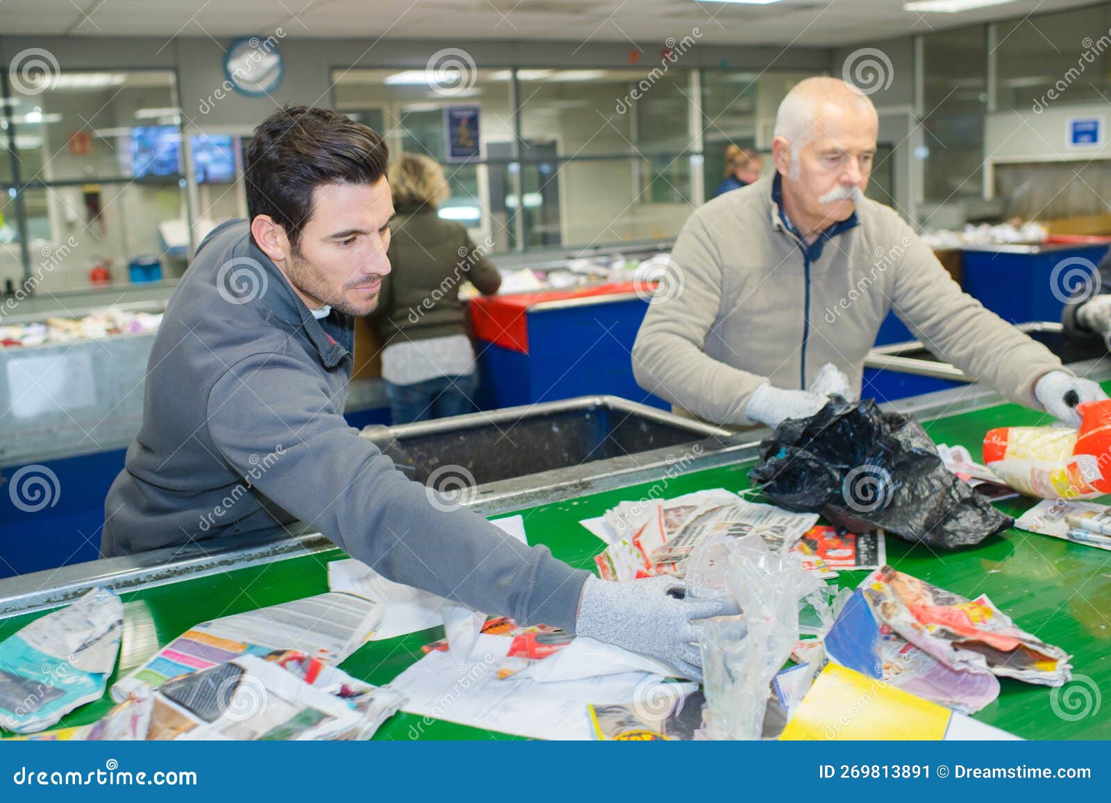 Process Selecting Recyclable Stuff Stock Image - Image of newspapers ...