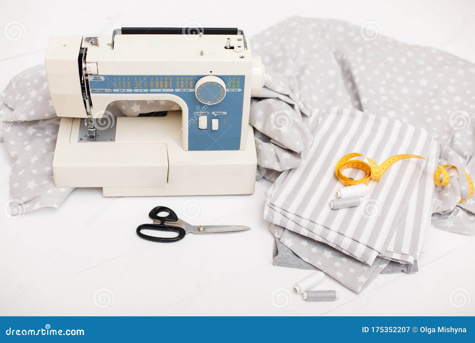 Process of Sewing of Bed Linen Stock Image - Image of material, factory ...
