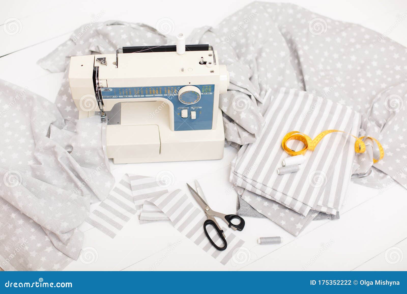 Process of Sewing of Bed Linen Stock Photo - Image of sewing, design ...
