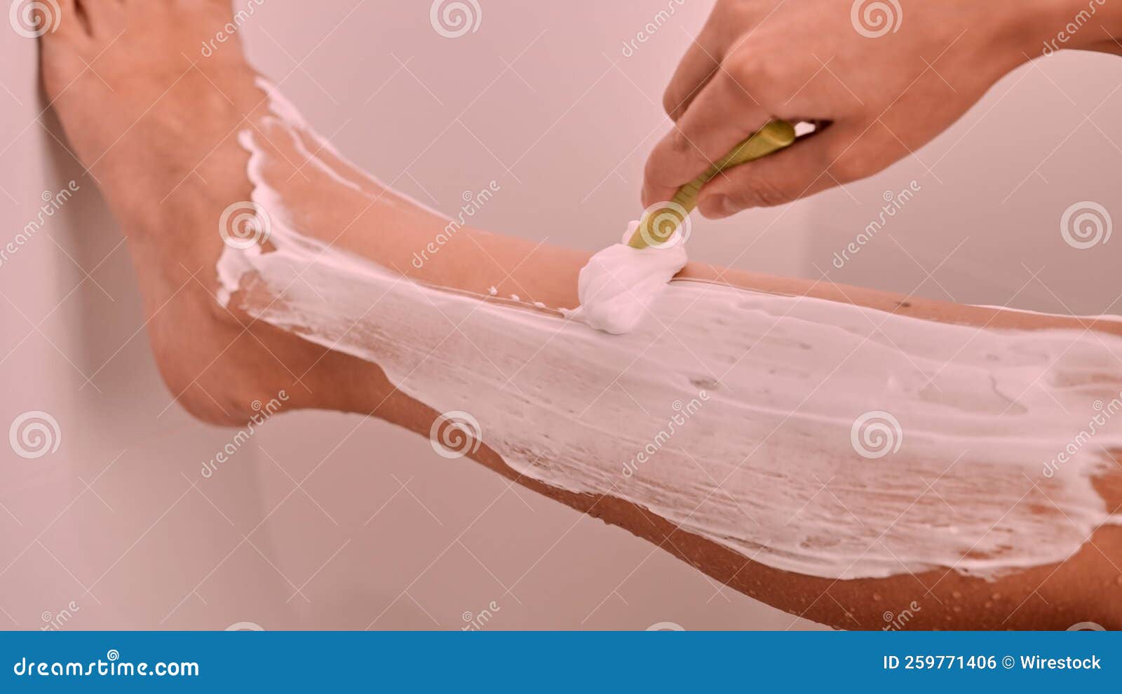 Process of a shaving leg stock photo. Image of hygiene - 259771406