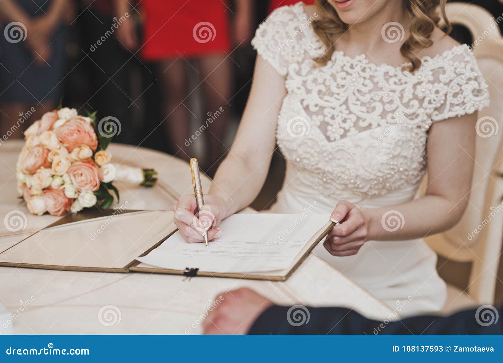The Process of Signing an Important Document of a Woman 6668. Stock ...