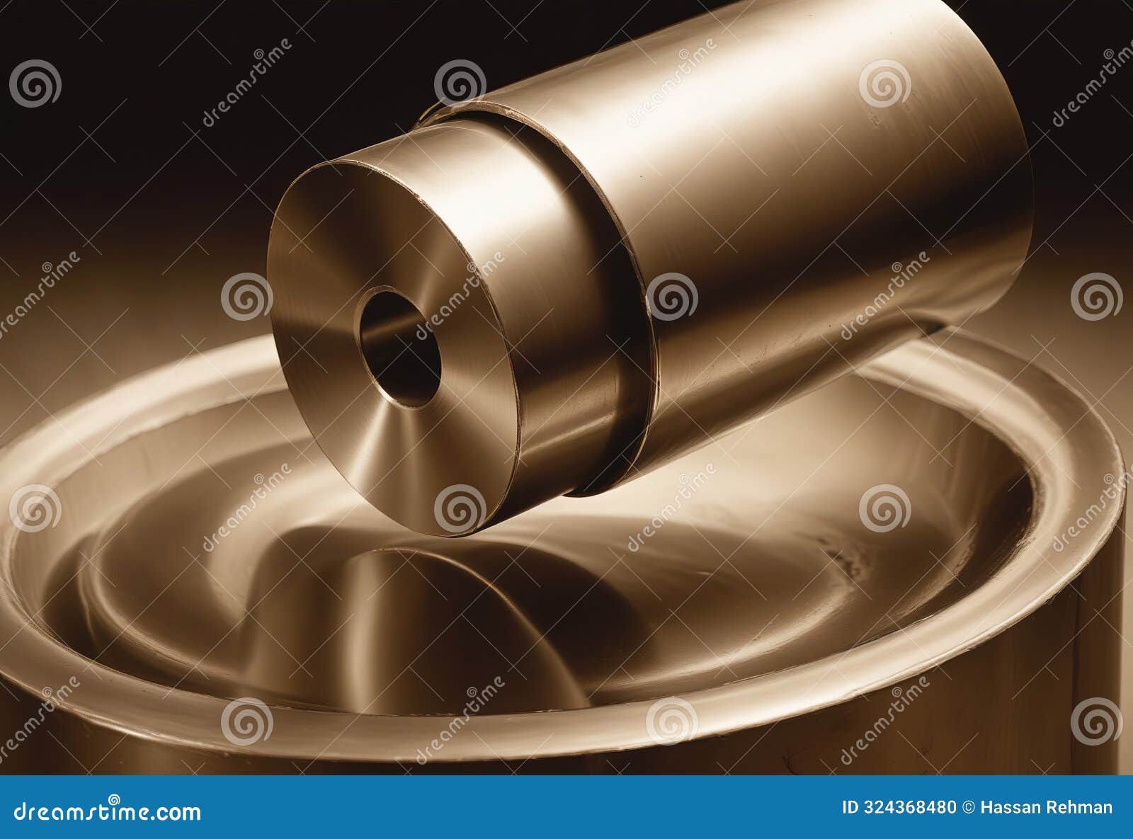 The Process of Smoothing the Interior of a Cylinder Stock Illustration ...
