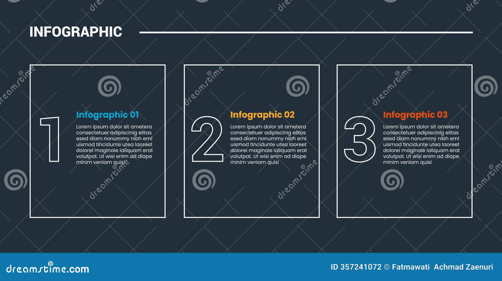 Process Stages Workflow Infographic Dark Outline for Slide Presentation ...