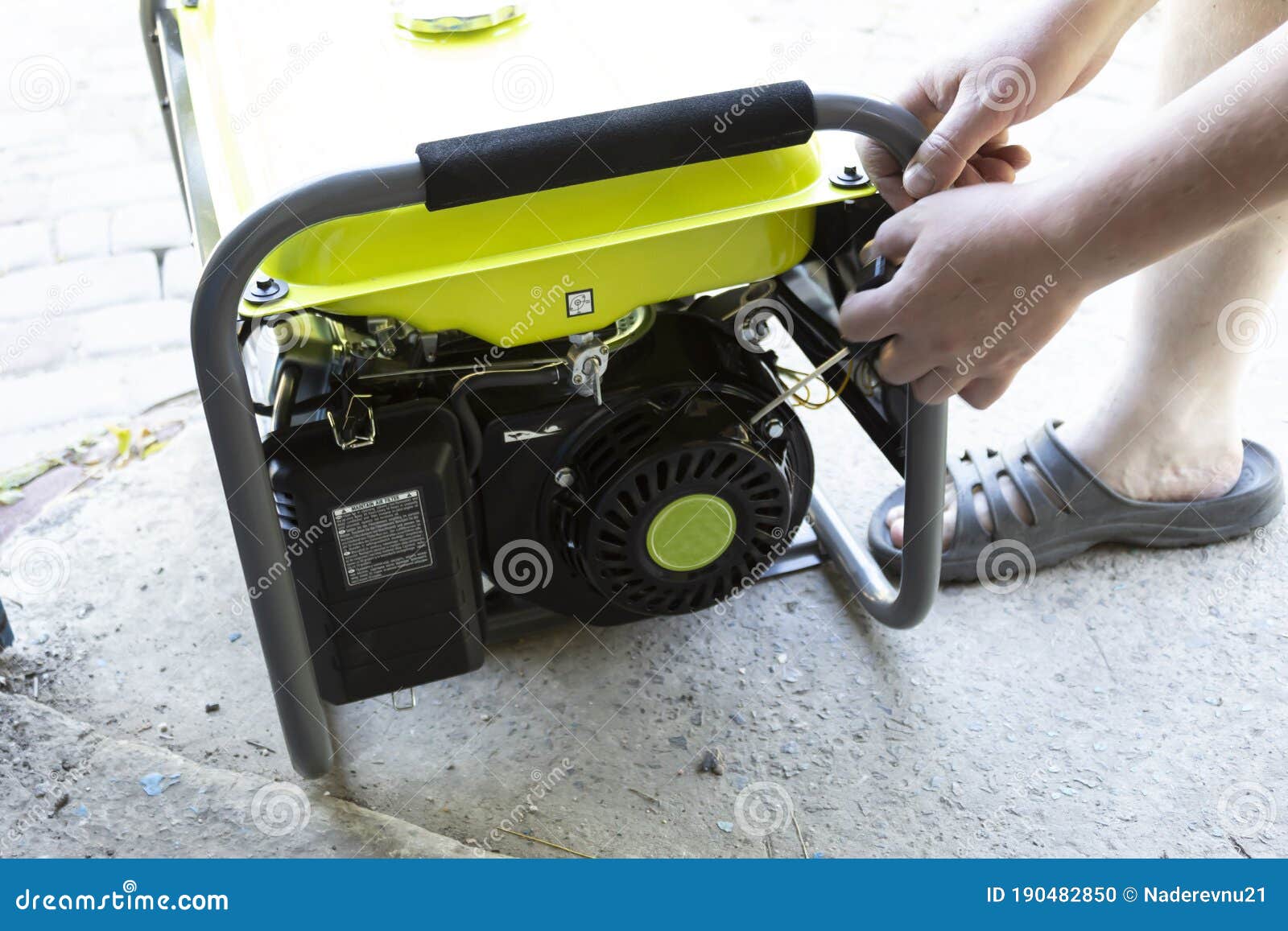 The Process of Starting the Generator. Stock Photo - Image of ...