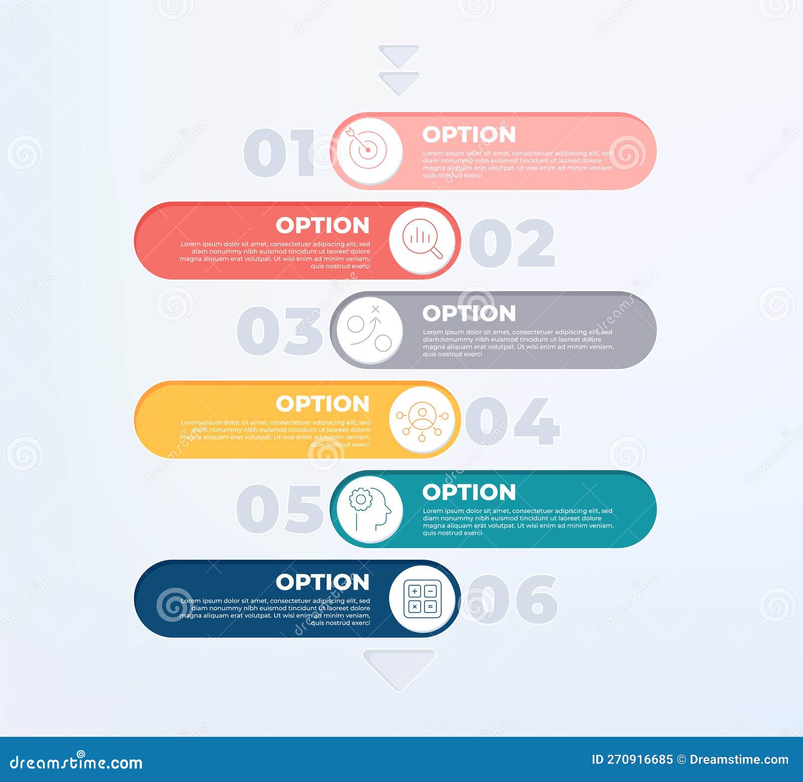 6 Process Step Infographic Template. 6 Step Diagram Business Line Stock ...