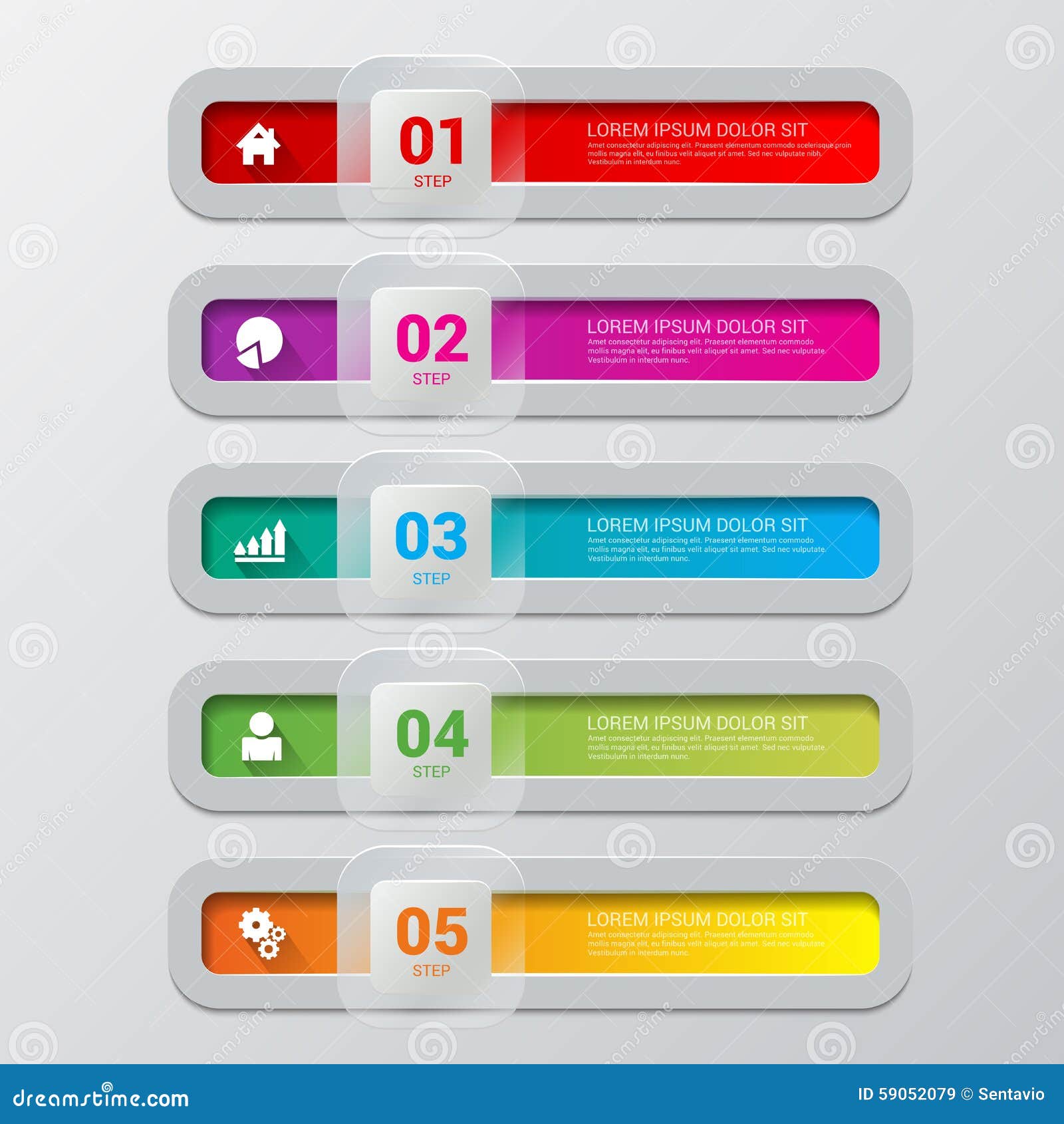 Process Steps Labels Vector Infographics Mockup Template ...