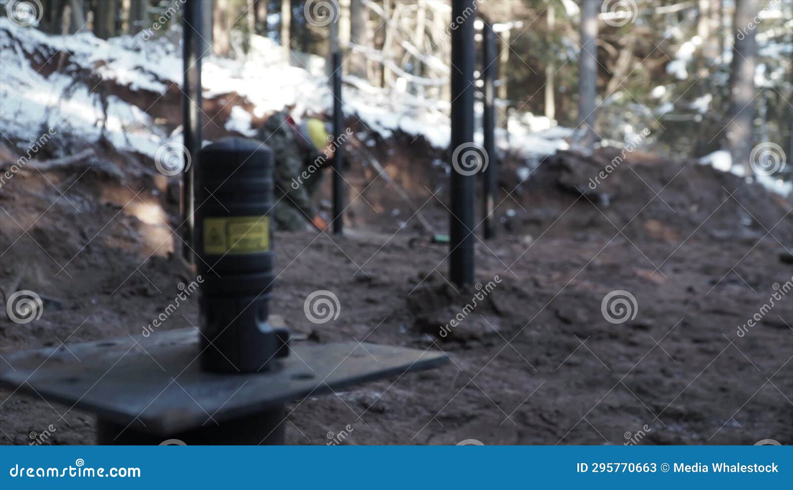 Process of Strengthening the Soil with Piles at the Construction Site ...