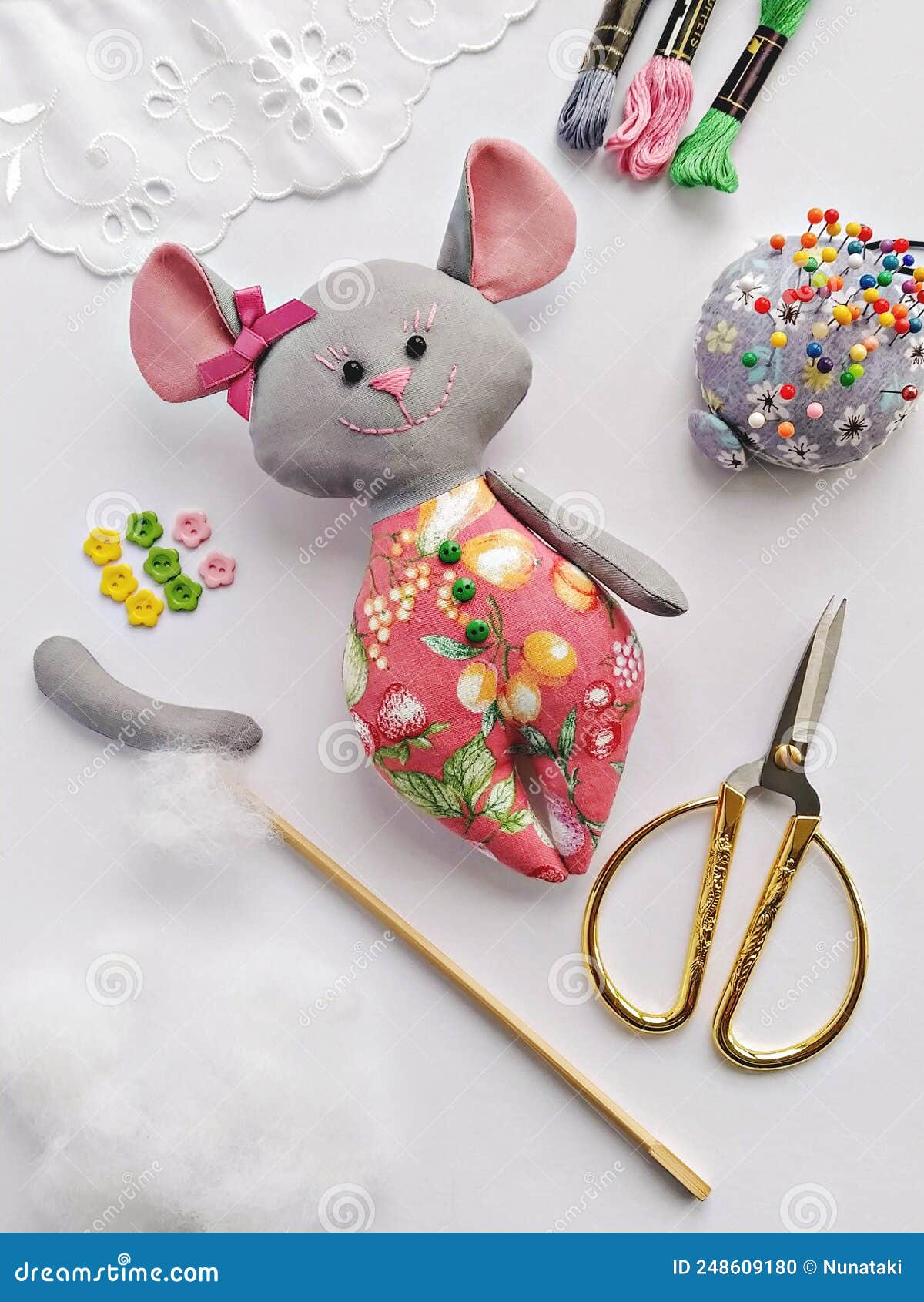 Process of Stuffing Soft Toy Stuffed Animal Textile Mouse with ...