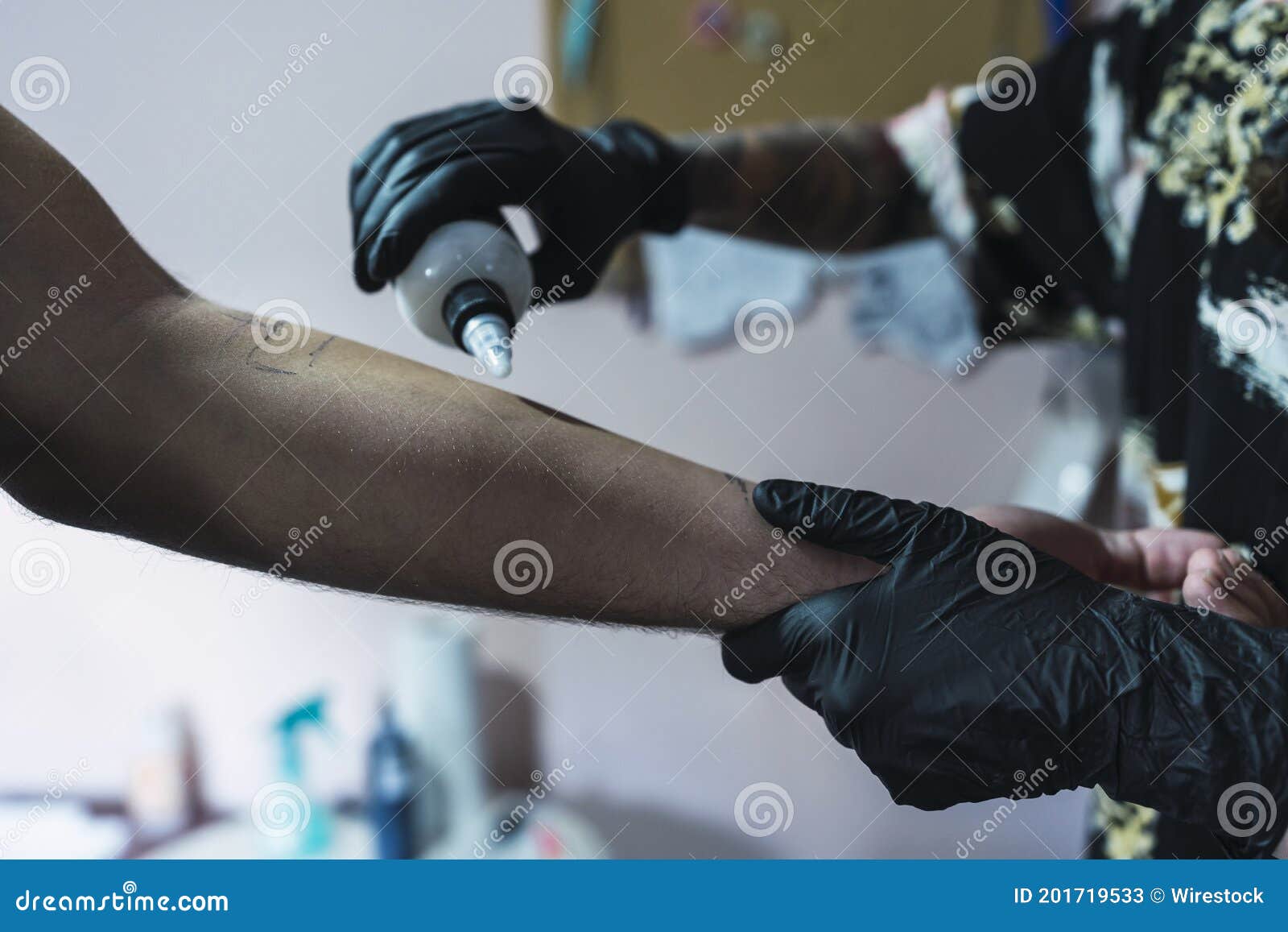 Process of Tattooing in a Tattoo Salon Stock Image - Image of artist ...