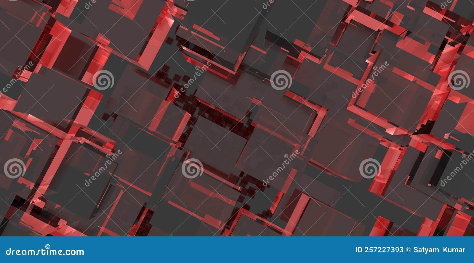 Process Technology Idea Abstract Art Red Crystals 3D Rendered Image ...