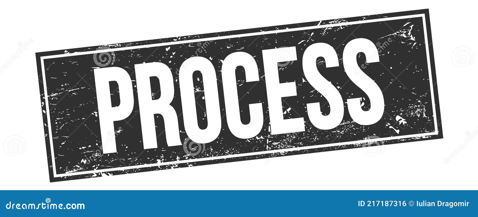 PROCESS Text on Black Grungy Rectangle Stamp Stock Illustration ...