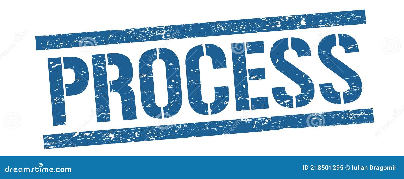PROCESS Text on Blue Vintage Lines Stamp Stock Illustration ...