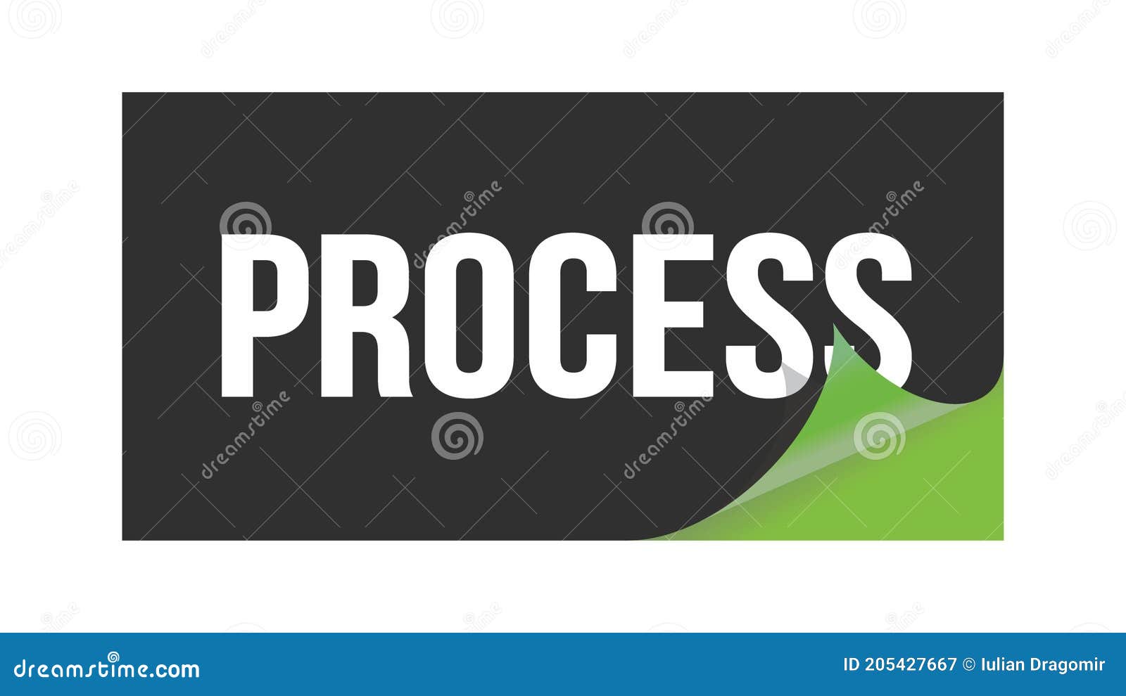 PROCESS Text Written on Black Green Sticker Stock Illustration ...