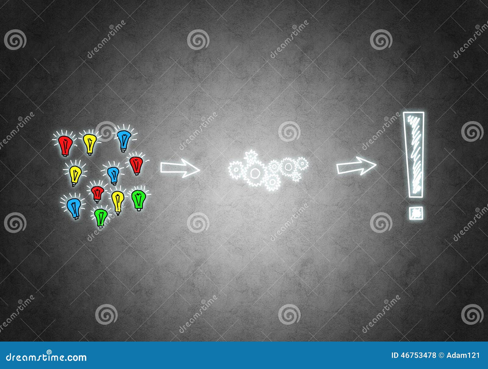 Process of thinking stock illustration. Illustration of creative - 46753478