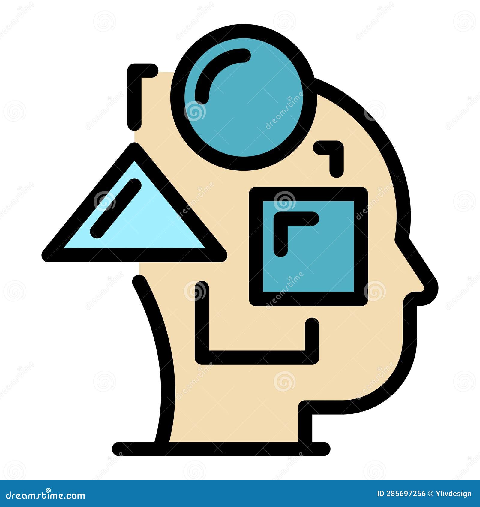 Process Thinking Icon Vector Flat Stock Vector - Illustration of ...