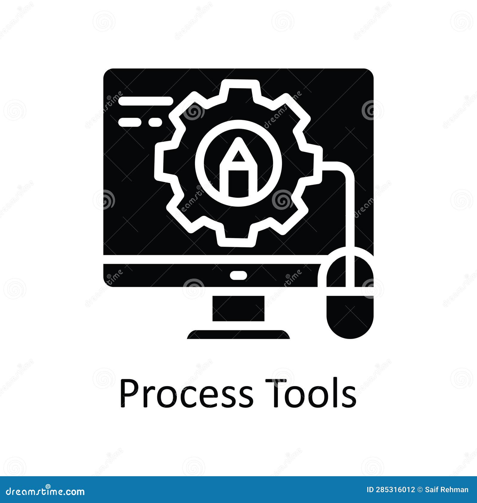 Process Tools Vector Solid Icon Design Illustration. Creative Process ...