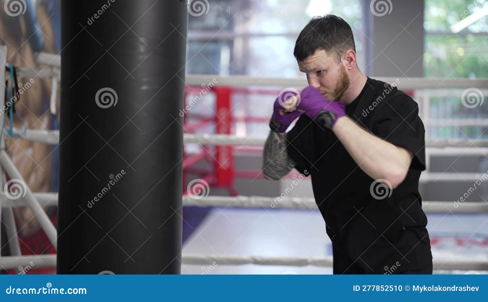 Process of Training a Male Boxer, Slow Motion Stock Footage - Video of ...