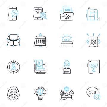 Process Transformation Linear Icons Set. Innovation, Efficiency, Automation, Optimization, Lean ...