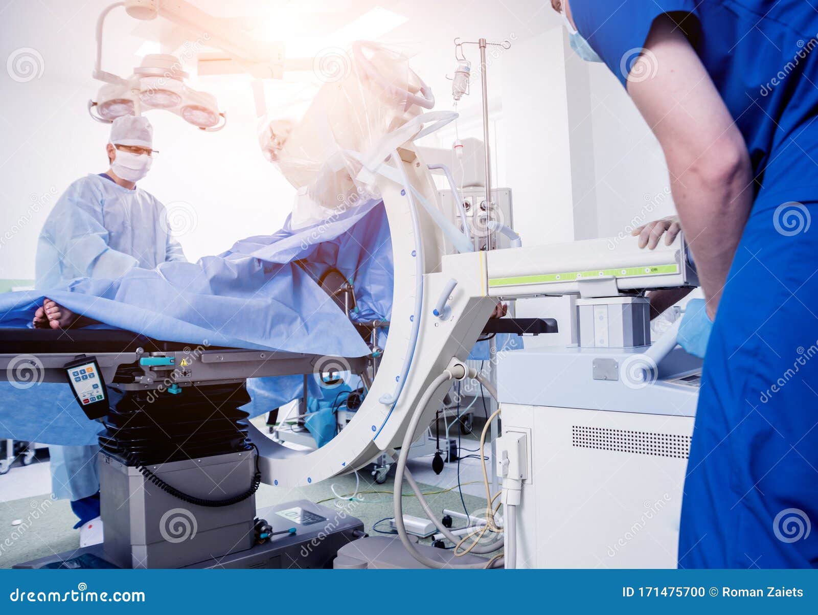 Process of Trauma Surgery Operation. Group of Surgeons in Operating ...