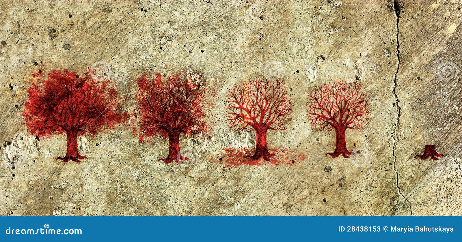 Process of the Tree Life in Five Stages. Stock Illustration ...